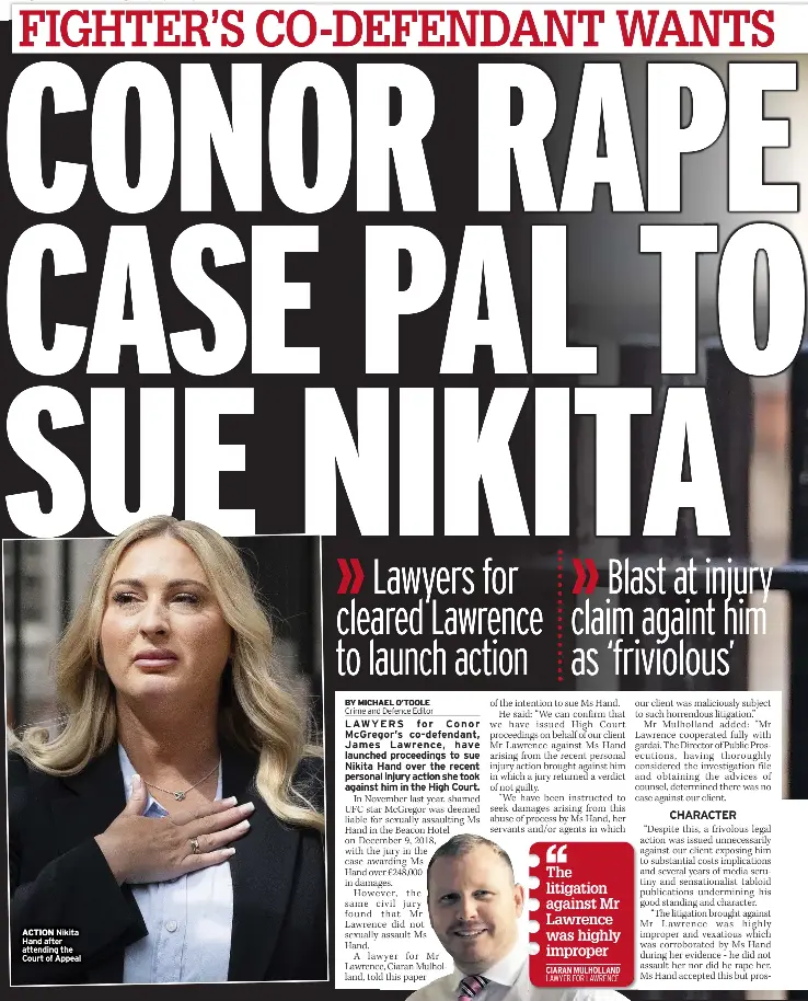 CONOR RAPE CASE PAL TO SUE NIKITA - PressReader