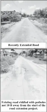 Half the road in pristine condition, the other half filled with ...