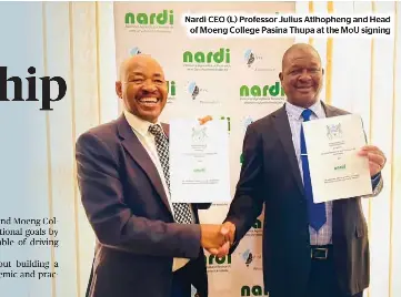 NARDI, Moeng College partnershi­p to boost agric research - PressReader