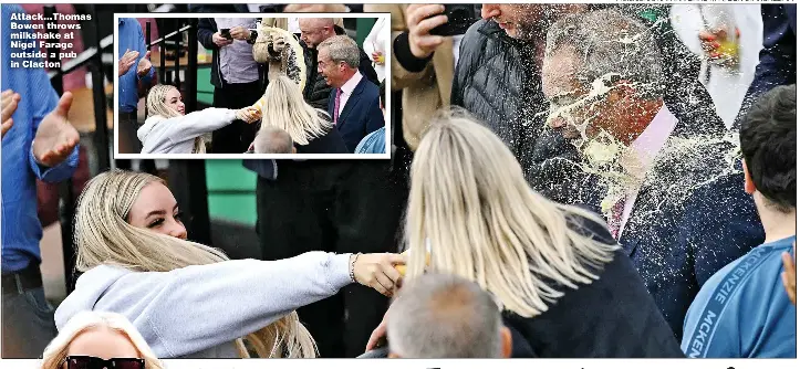 Farage slams ‘two-tier justice’ as milkshake woman avoids prison ...