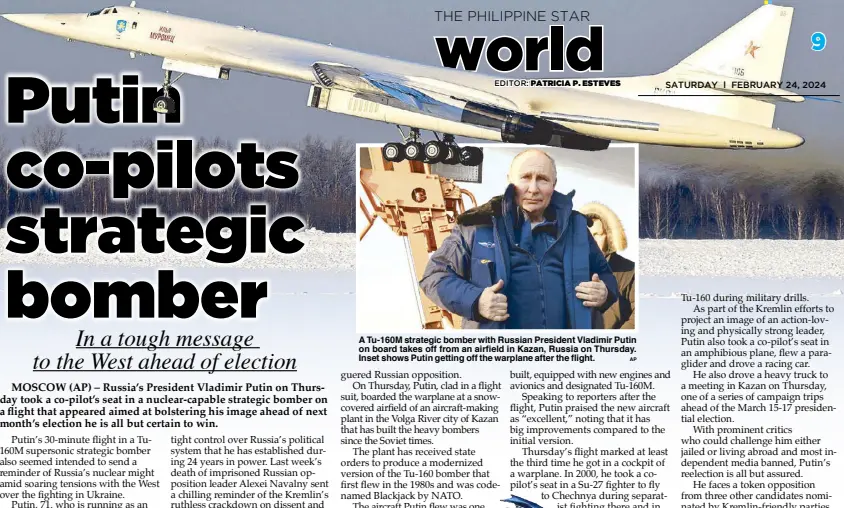 Putin co-pilots strategic bomber - PressReader
