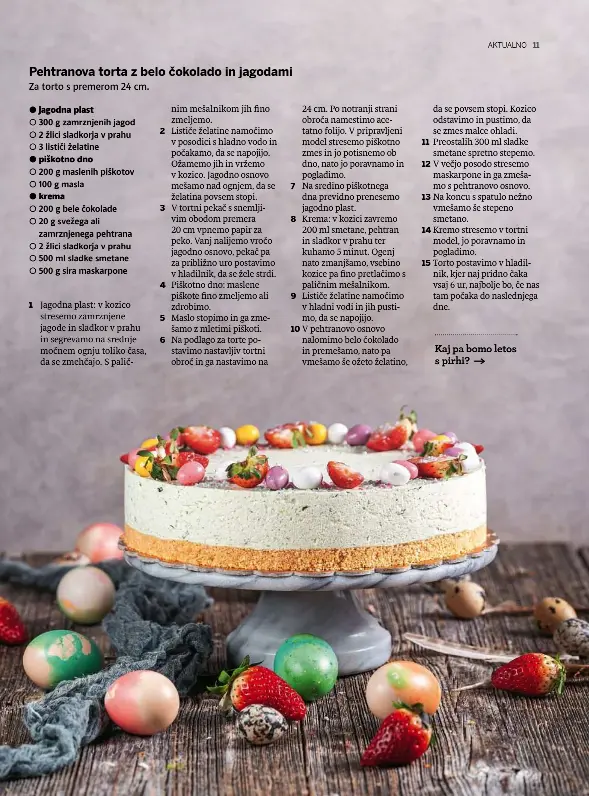 Pehtranova torta z belo čokolado in jagodami - PressReader