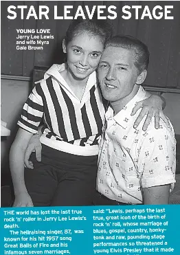 STAR LEAVES STAGE - PressReader