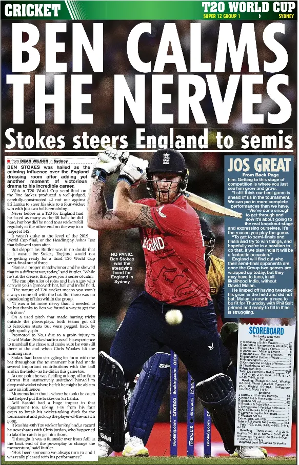 BEN CALMS THE NERVES - PressReader