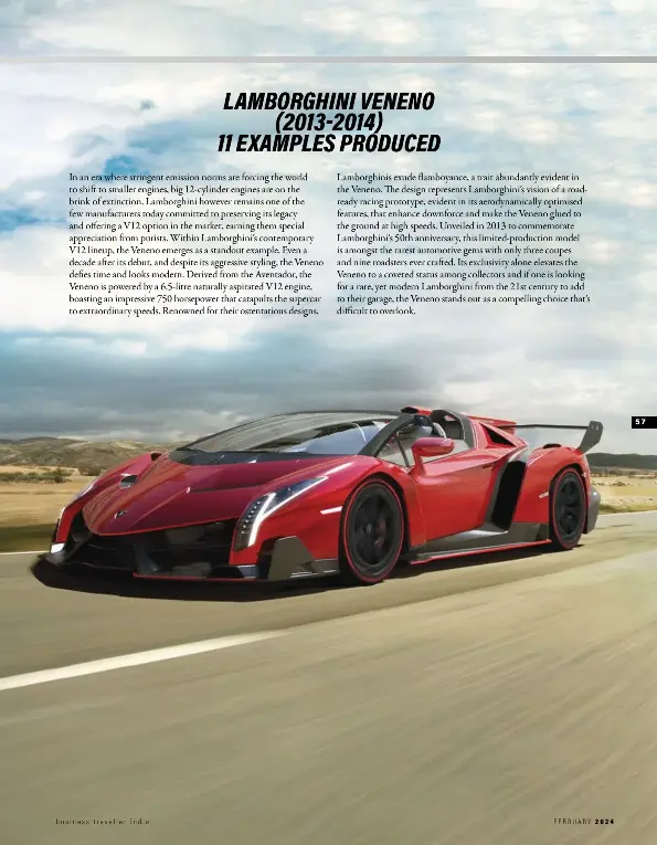 LAMBORGHIN­I VENENO (2013-2014) 11 EXAMPLES PRODUCED - PressReader