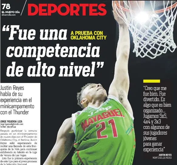 Justin Reyes toca a la puerta de una oportunida­d en la NBA - PressReader