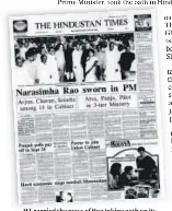PV Narasimha Rao takes oath as the 9th Prime Minister - PressReader
