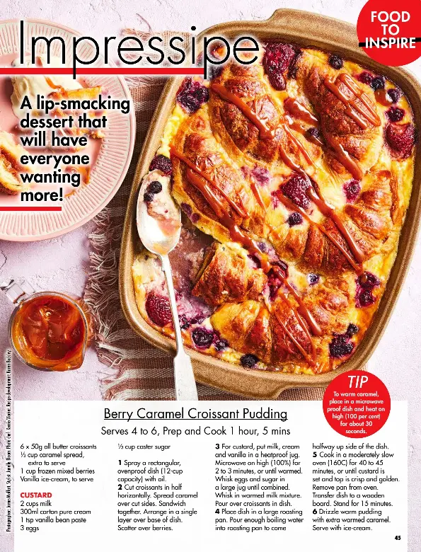 Berry Caramel Croissant Pudding - PressReader