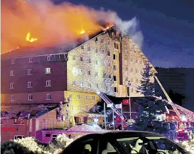 At least 76 people killed in a hotel fire at a ski resort - PressReader