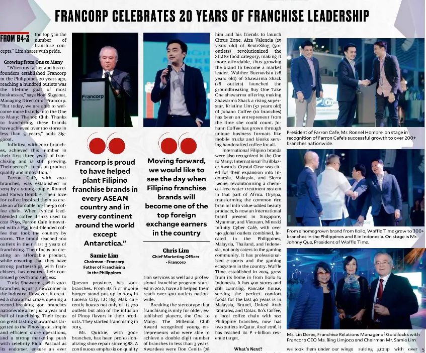 FRANCORP CELEBRATES 20 YEARS OF FRANCHISE LEADERSHIP - PressReader