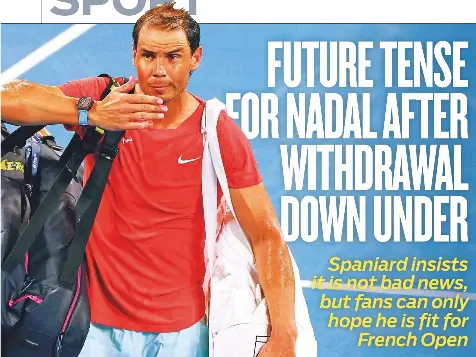 FUTURE TENSE FOR NADAL AFTER WITHDRAWAL DOWN UNDER - PressReader