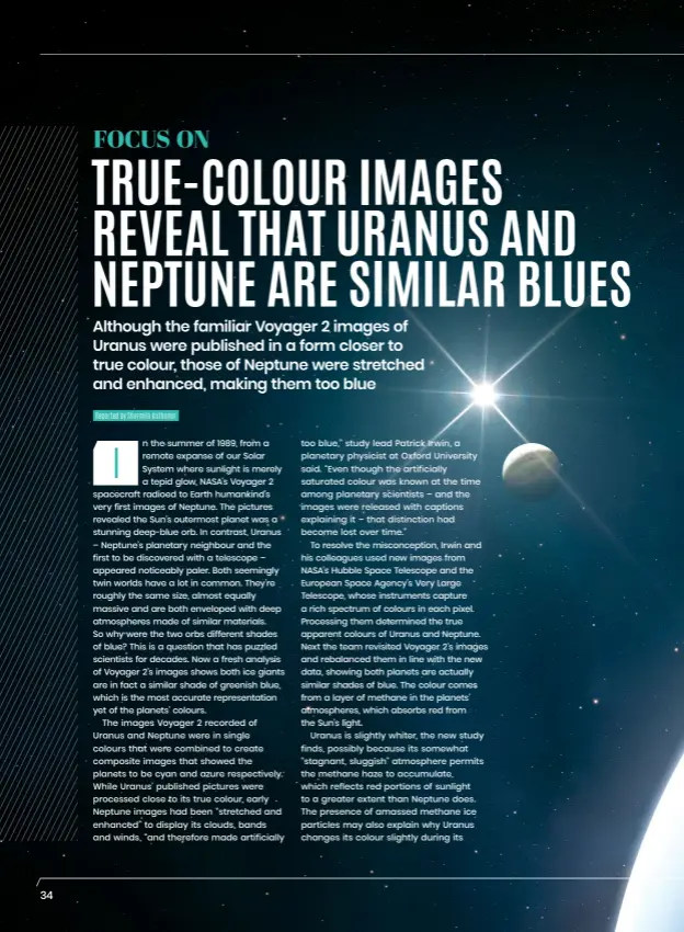 TRUE-COLOUR IMAGES REVEAL THAT URANUS AND NEPTUNE ARE SIMILAR BLUES - PressReader