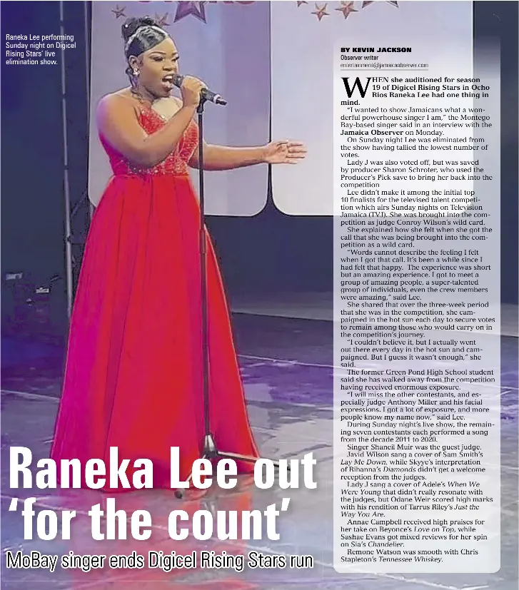 Raneka Lee out ‘for the count’ - PressReader