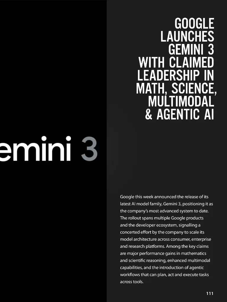 GOOGLE LAUNCHES GEMINI 3 WITH CLAIMED LEADERSHIP IN MATH, SCIENCE ...