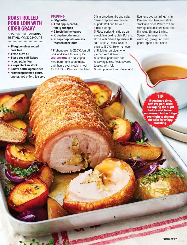 ROAST ROLLED PORK LOIN WITH CIDER GRAVY - PressReader