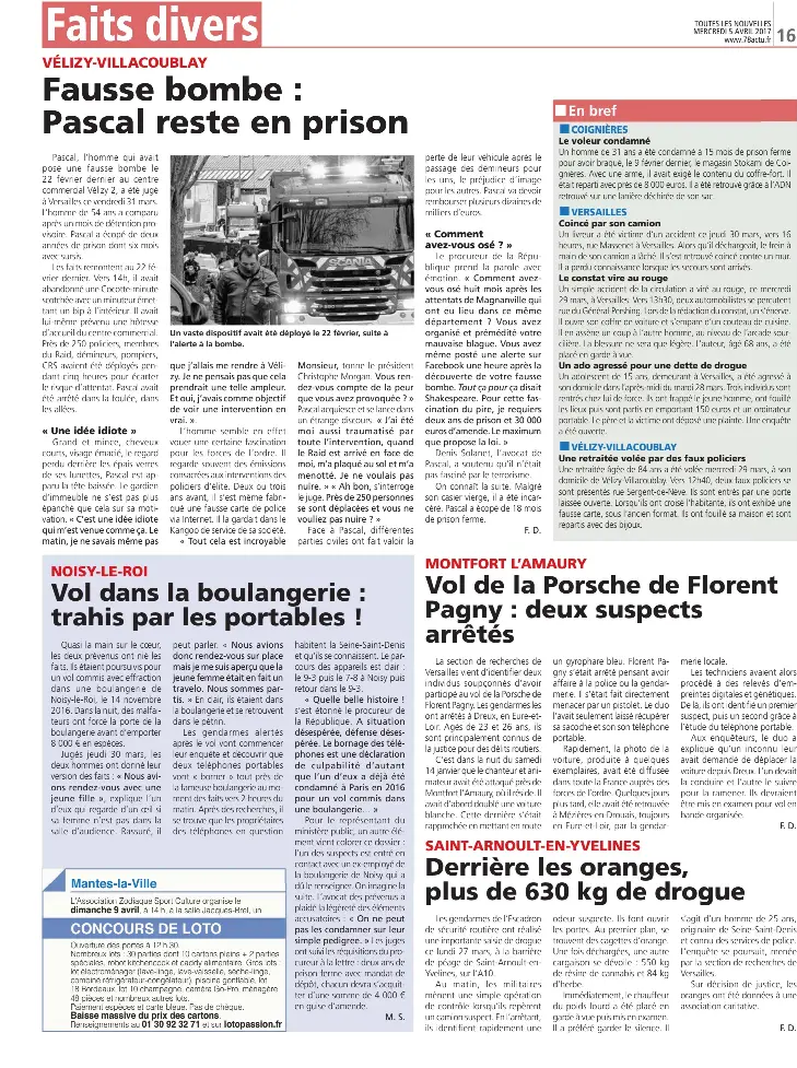 Fausse bombe : Pascal reste en prison - PressReader