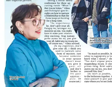 Vilma, Boyet's advice in keeping love alive - PressReader