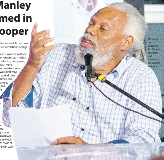 Studio at Edna Manley College to be named in honour of Ibo Cooper - PressReader