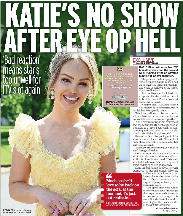 KATIE’S NO SHOW AFTER EYE OP HELL - PressReader