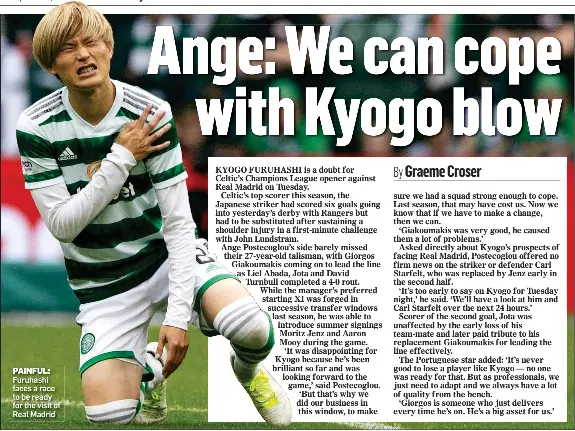 Ange: We can cope with Kyogo blow - PressReader