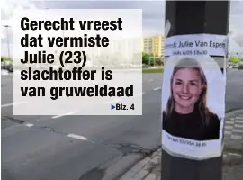 Gerecht vreest dat vermiste Julie (23) slachtoffe­r is van gruweldaad ...
