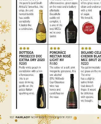 10 MÉTHODE CAP CLASSIQUE (MCC) BUBBLIES AND A PROSECCO - PressReader