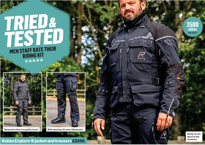 Rukka Explore-R jacket and trousers £2345 ‘Massively comfortabl­e gear’ - PressReader