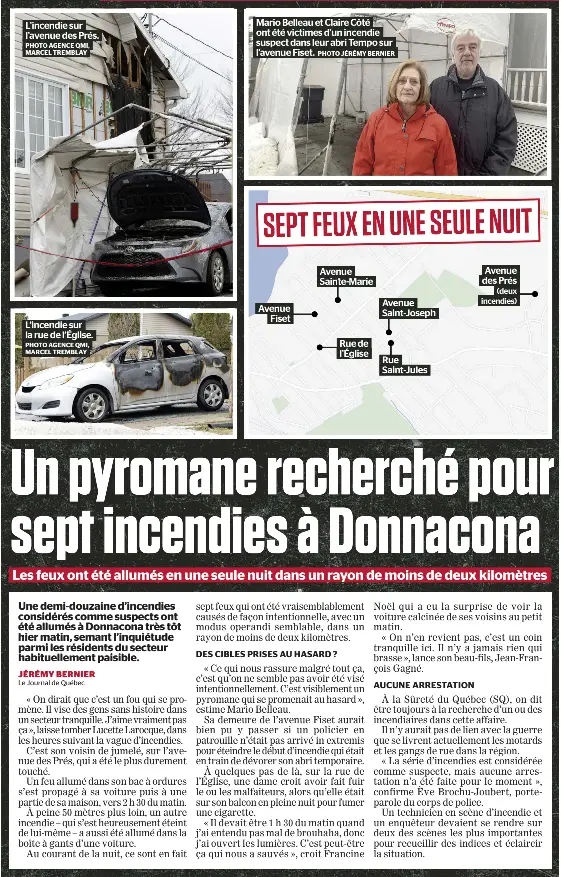 Un pyromane recherché pour sept incendies à Donnacona - PressReader