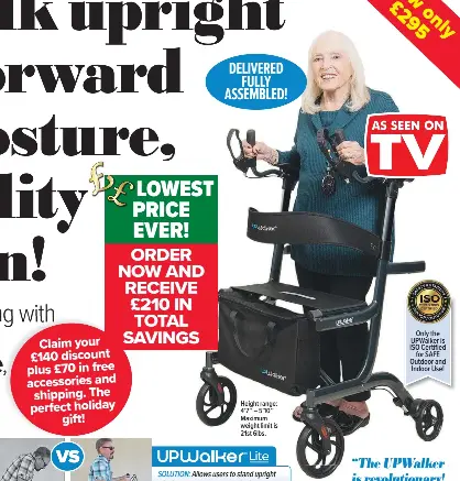 At last! Walk upright and look forward to better posture, more stability and less pain ...