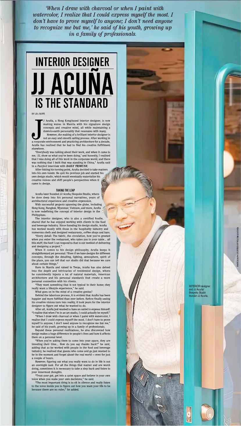 INTERIOR DESIGNER JJ ACUÑA IS THE STANDARD - PressReader
