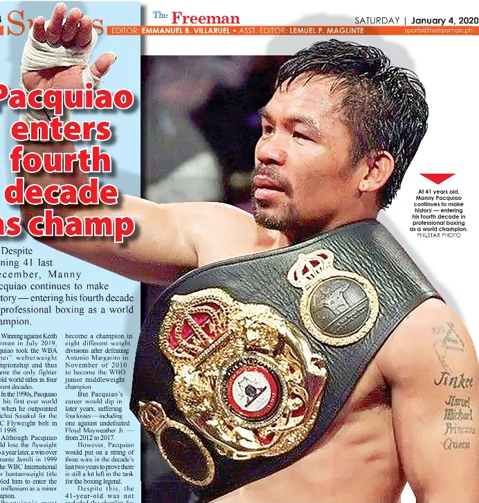 Pacquiao enters 4th decade as champ - PressReader
