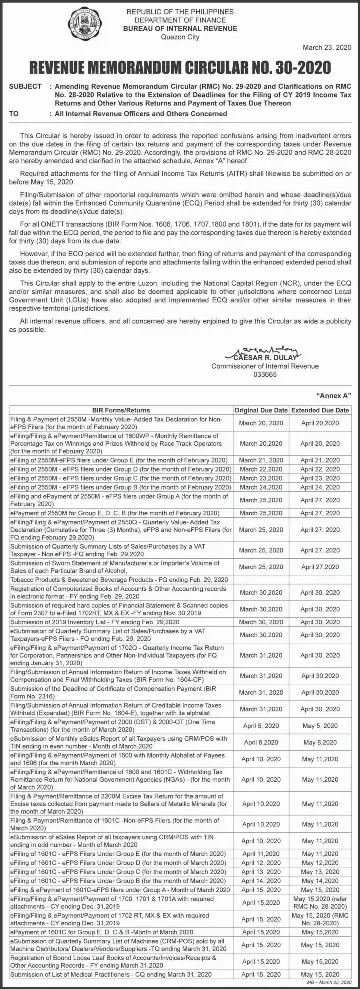 BIR extends deadline for filing tax amnesty return - PressReader