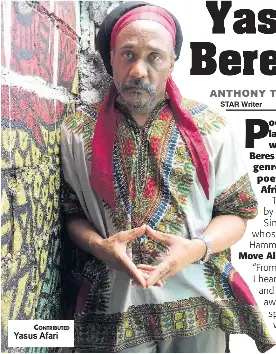Yasus Afari teams with Beres for ‘reggae poetry’ - PressReader