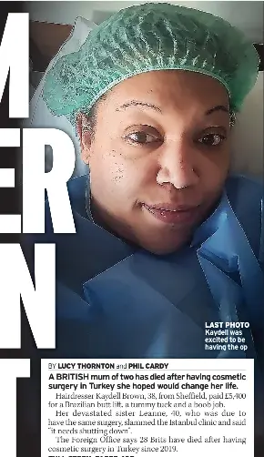 BRIT MUM DIES AFTER BRAZILIAN BUTT LIFT - PressReader