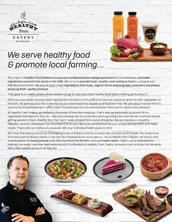 We serve healthy food & promote local farming... - PressReader