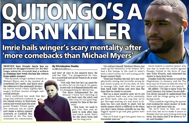 QUITONGO’S A BORN KILLER Imrie hails winger’s scary mentality after ...