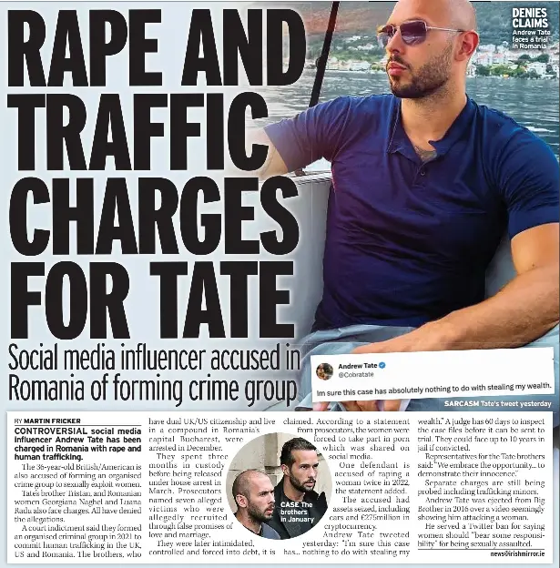 RAPE AND TRAFFIC CHARGES FOR TATE - PressReader
