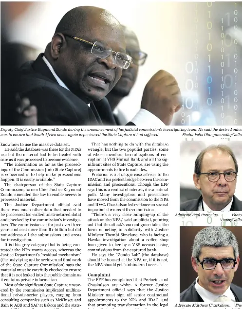 Vital State Capture database at risk of falling into wrong hands - PressReader