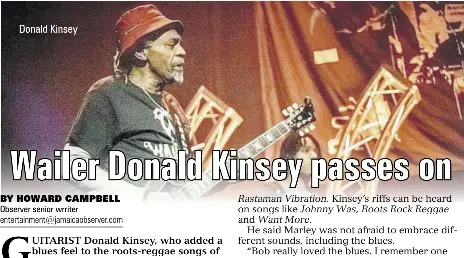 Wailer Donald Kinsey passes on - PressReader