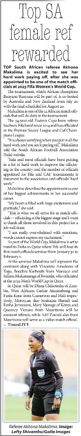 Top SA female ref rewarded - PressReader