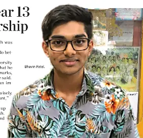 Bhavin scores top marks in Year 13 Examinatio­n, eyes NZ scholarshi­p ...