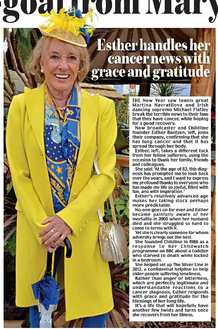 Esther handles her cancer news with grace and gratitude - PressReader