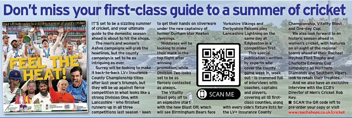 Don’t miss your first-class guide to a summer of cricket - PressReader