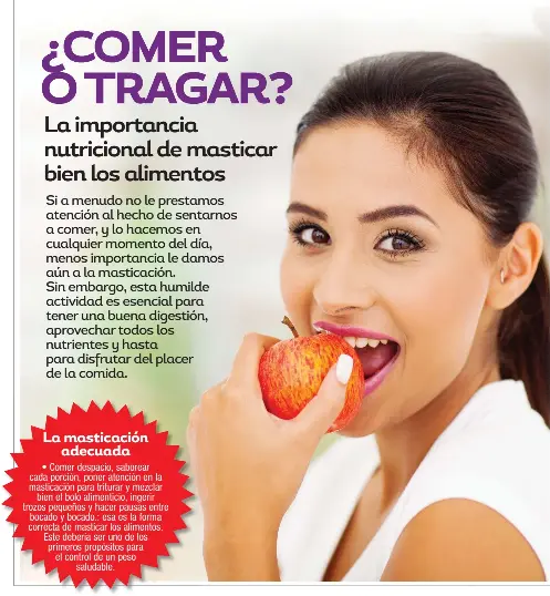 ¿COMER O TRAGAR? La importanci­a nutriciona­l de masticar bien los ...