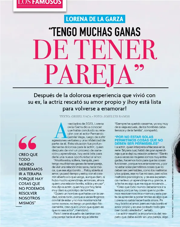 “TENGO MUCHAS GANAS DE TENER PAREJA” - PressReader