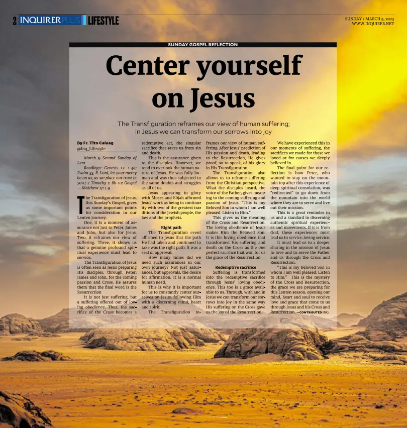 Center yourself on Jesus - PressReader