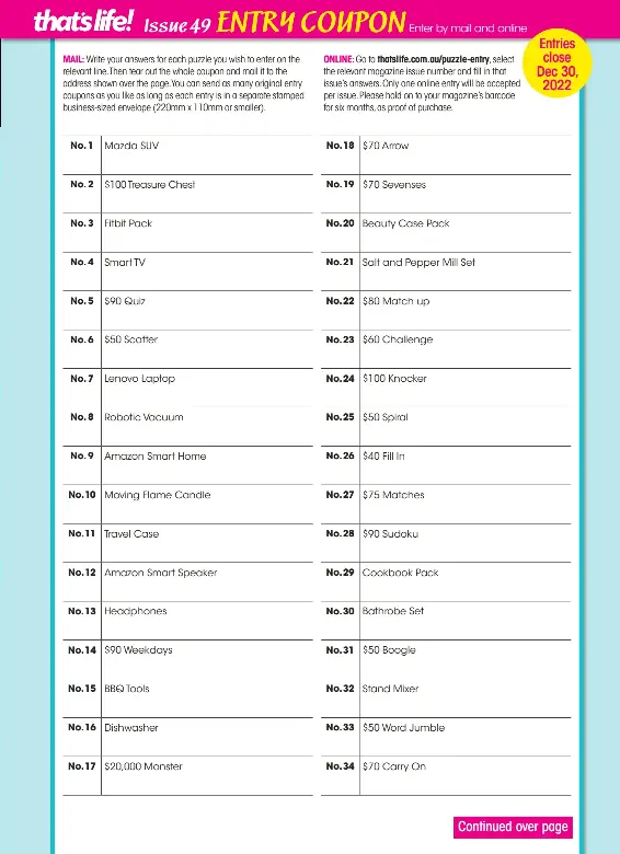 ENTRY COUPON - PressReader