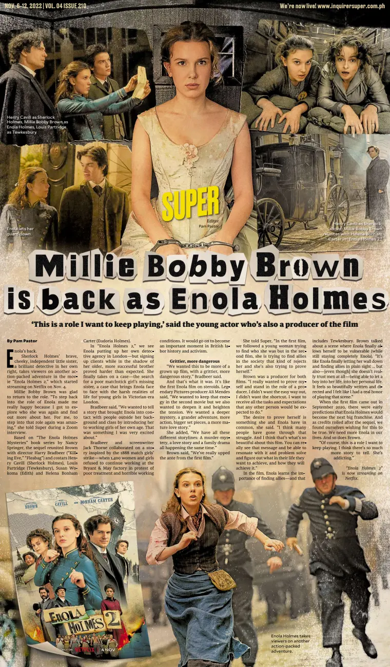 Millie Bobby Brown is back as Enola Holmes - PressReader