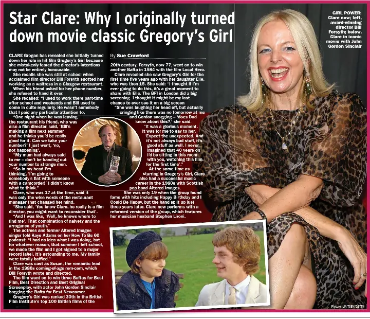 Star Clare: Why I originally turned down movie classic Gregory’s Girl - PressReader