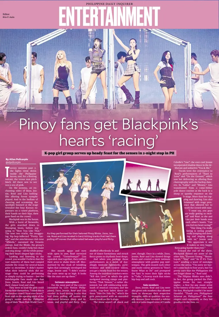 Pinoy fans get Blackpink’s hearts ‘racing’ - PressReader